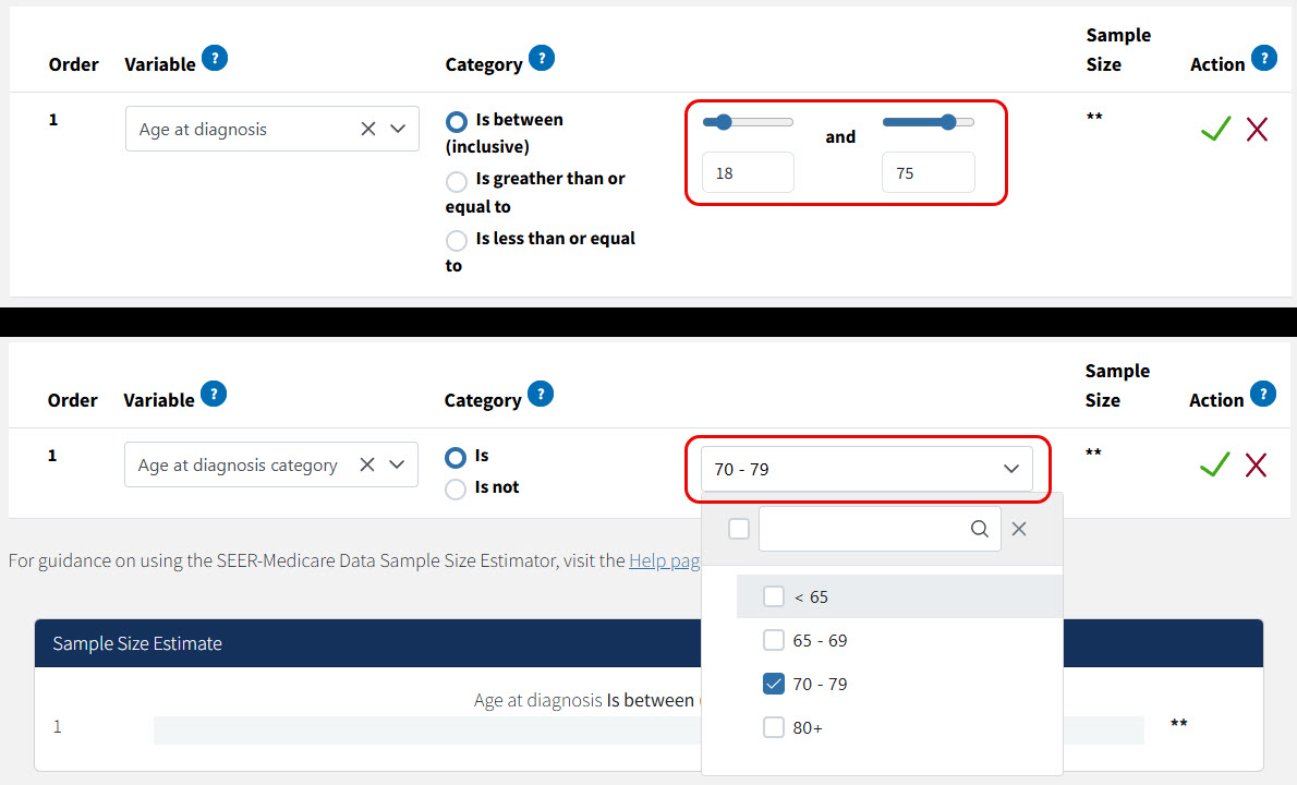 Using the SEER-Medicare Sample Size Estimator